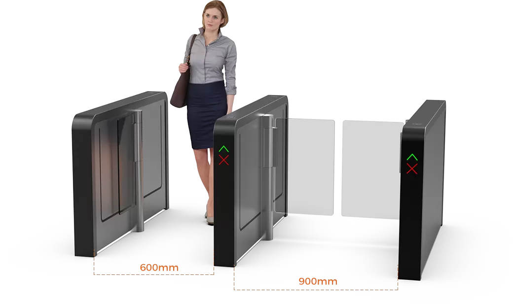 Speed Gate DR.TD.6629C: Elegant AI Anti-Tailgating w/ 0.3s Access